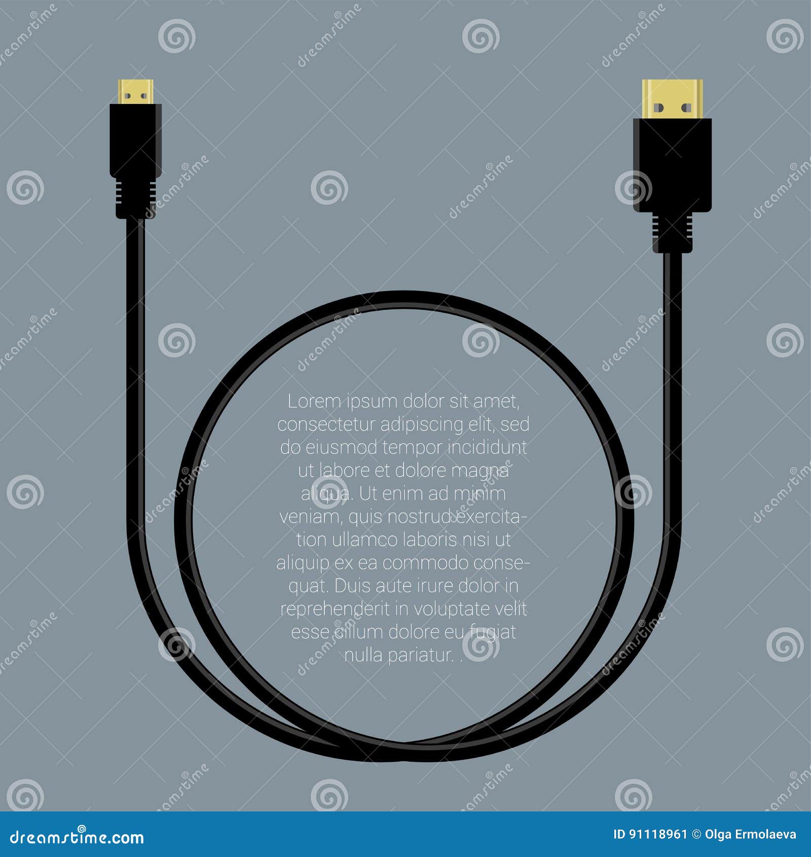 Hdmi Data Cable Template Cartoon Vector | CartoonDealer.com #91118961