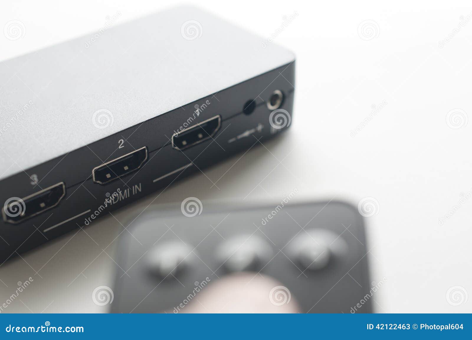 HDMI Device with Remote Control Stock Image - Image of engineering ...