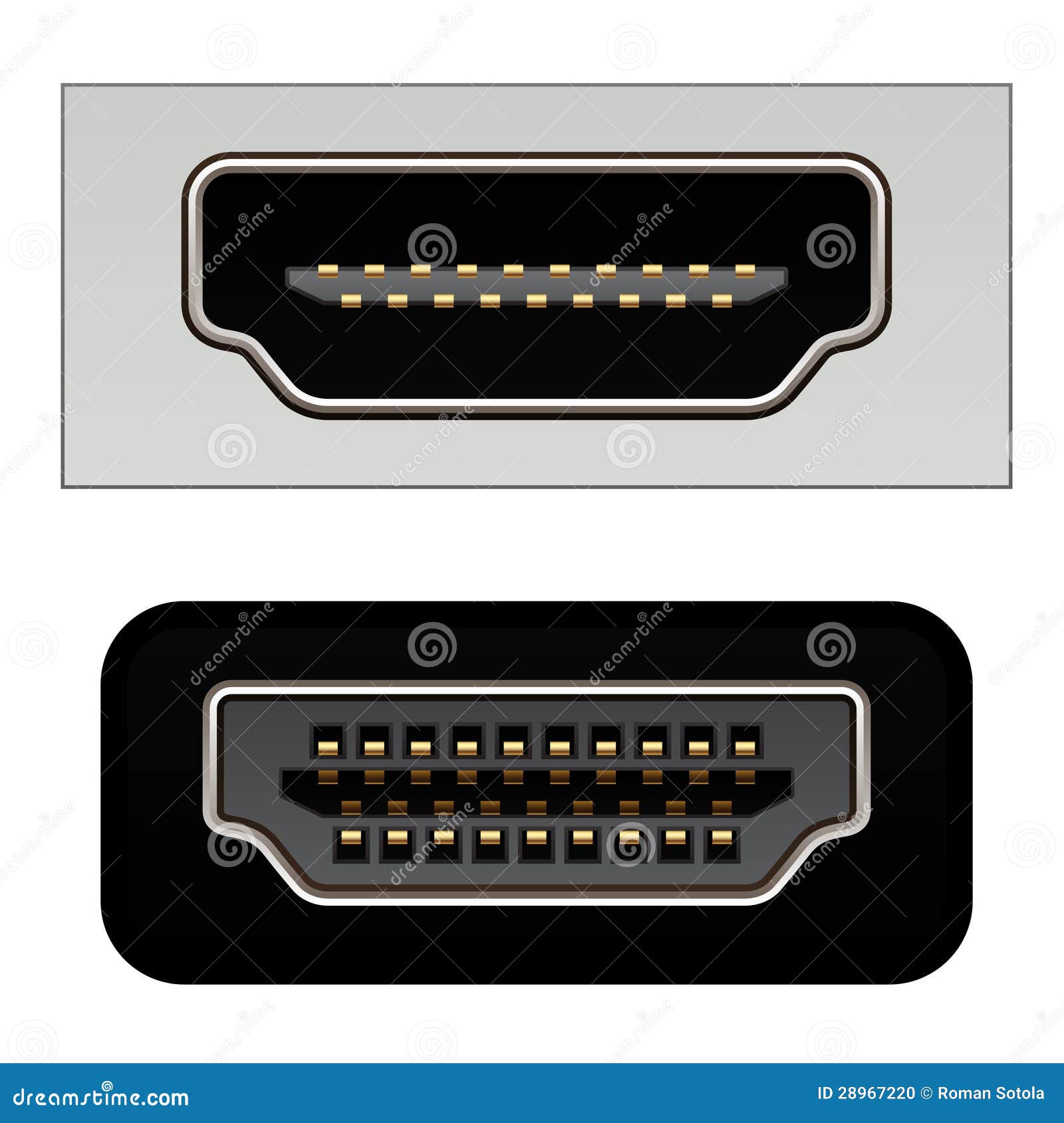 Hdmi Digital Video Connectors Stock Vector - Illustration of digital ...