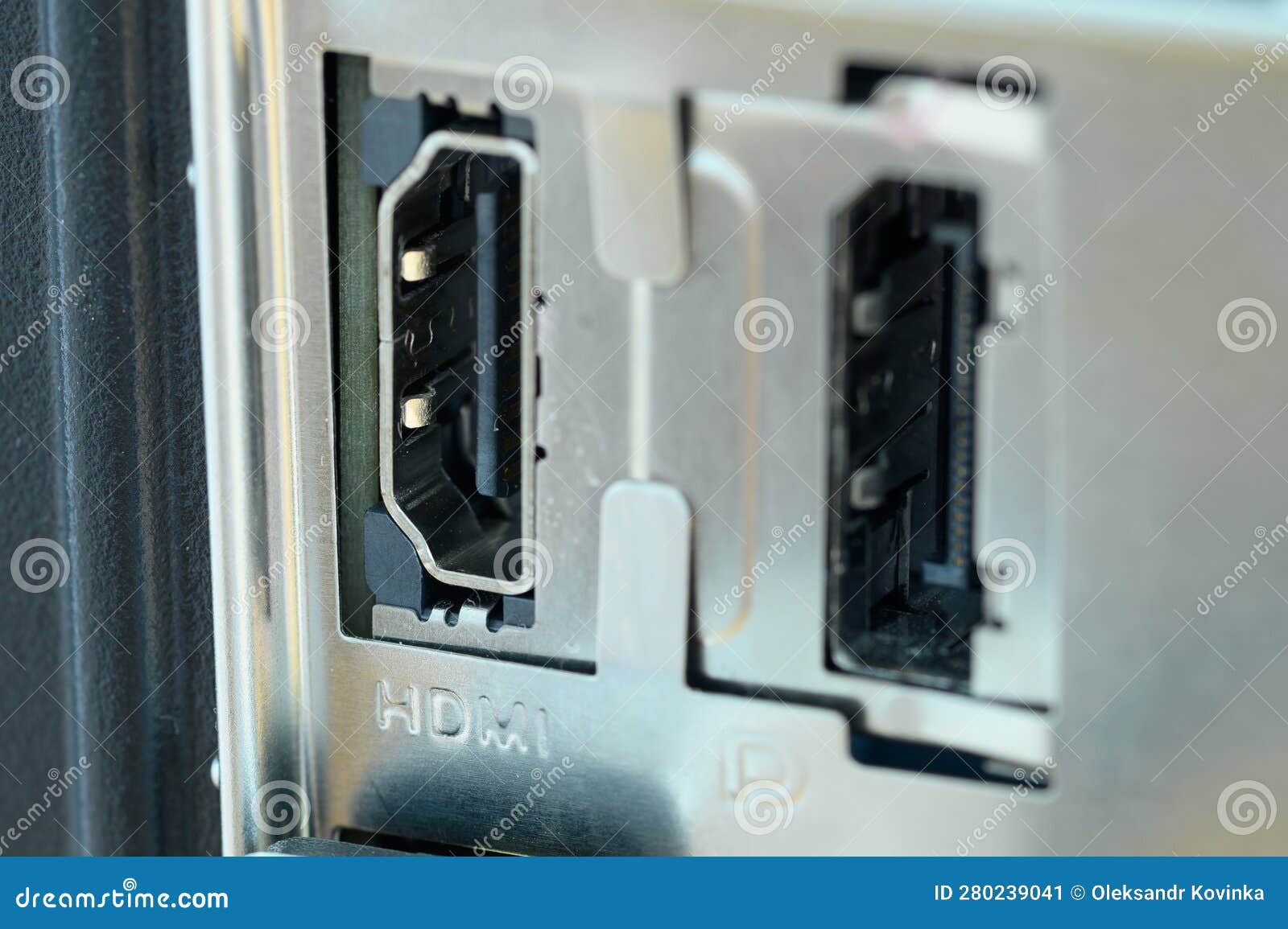Hdmi Interface Port on Personal Computer Back Panel Stock Image - Image ...