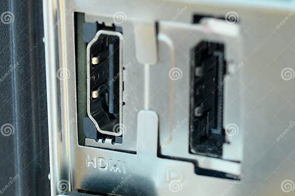 Hdmi Interface Port on Personal Computer Back Panel Stock Image - Image ...