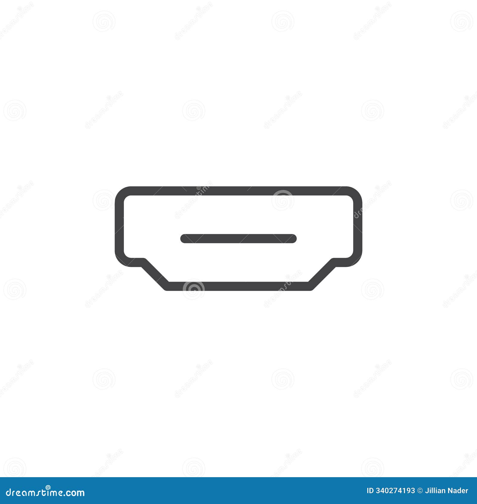 HDMI Port Icon Thin Outline Art Symbol Stock Vector - Illustration of ...