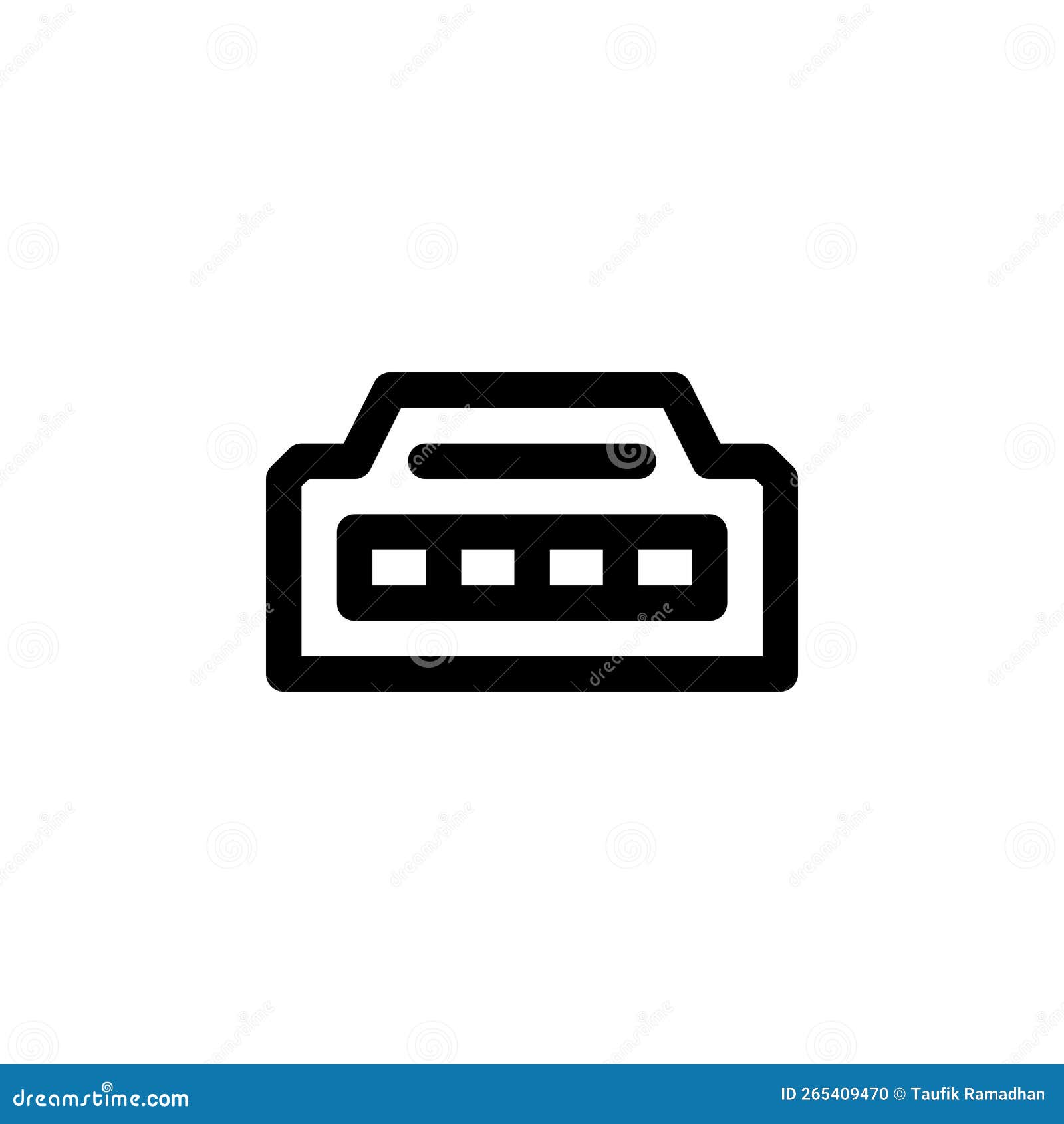Hdmi Port Vector Icon. Computer Component Icon Outline Style. Perfect ...