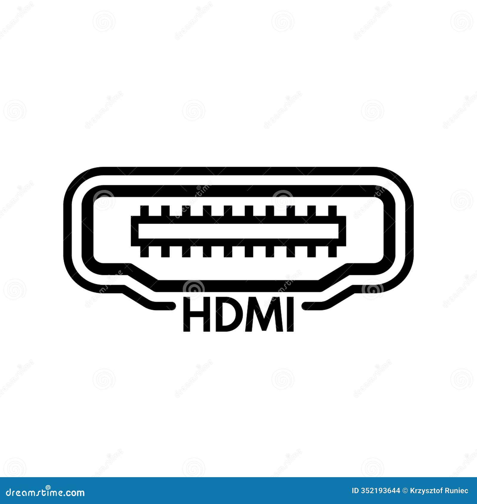 Hdmi port -vector icon stock illustration. Illustration of linear ...