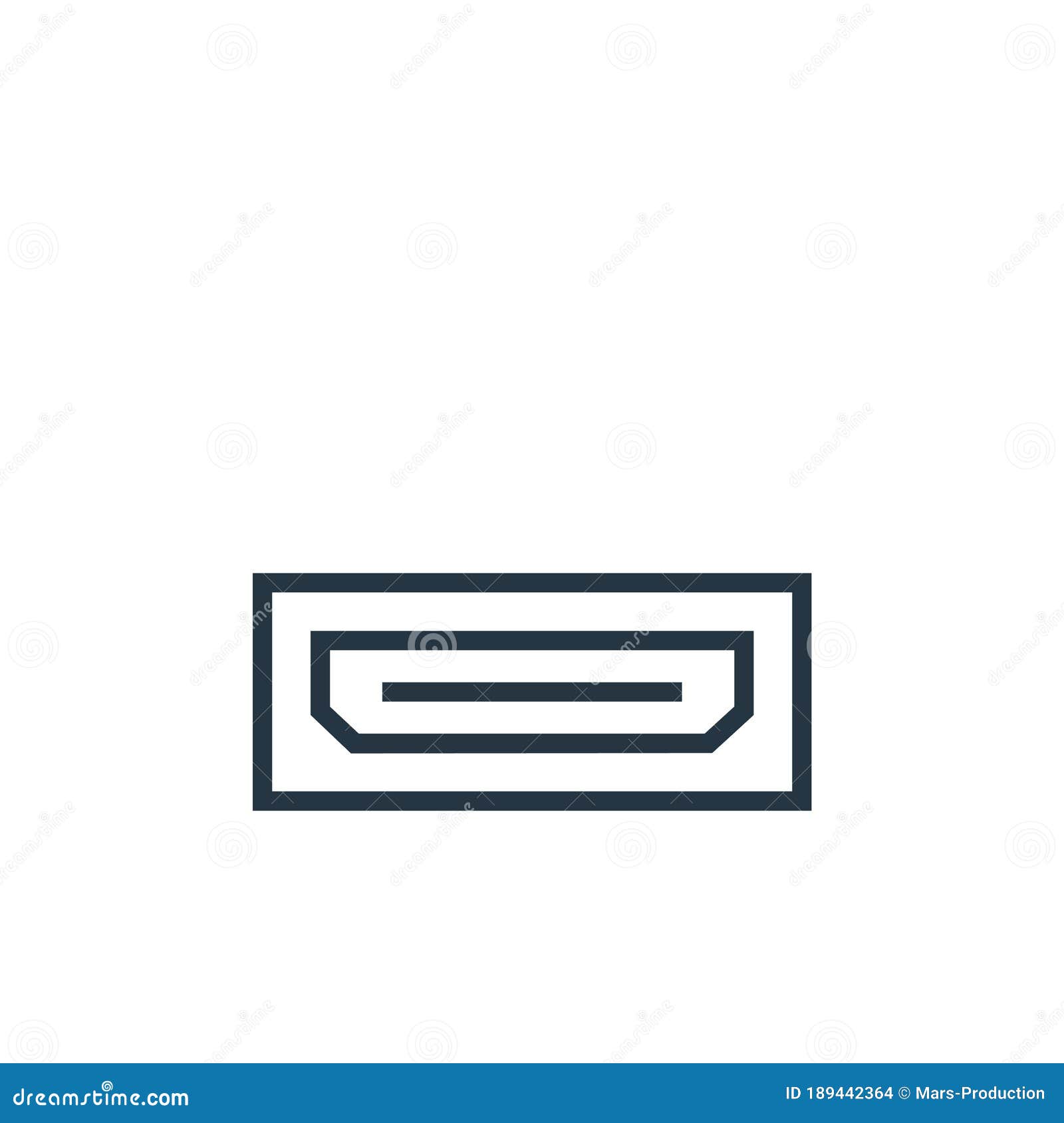 Hdmi Port Vector Icon Isolated on White Background. Outline, Thin Line ...