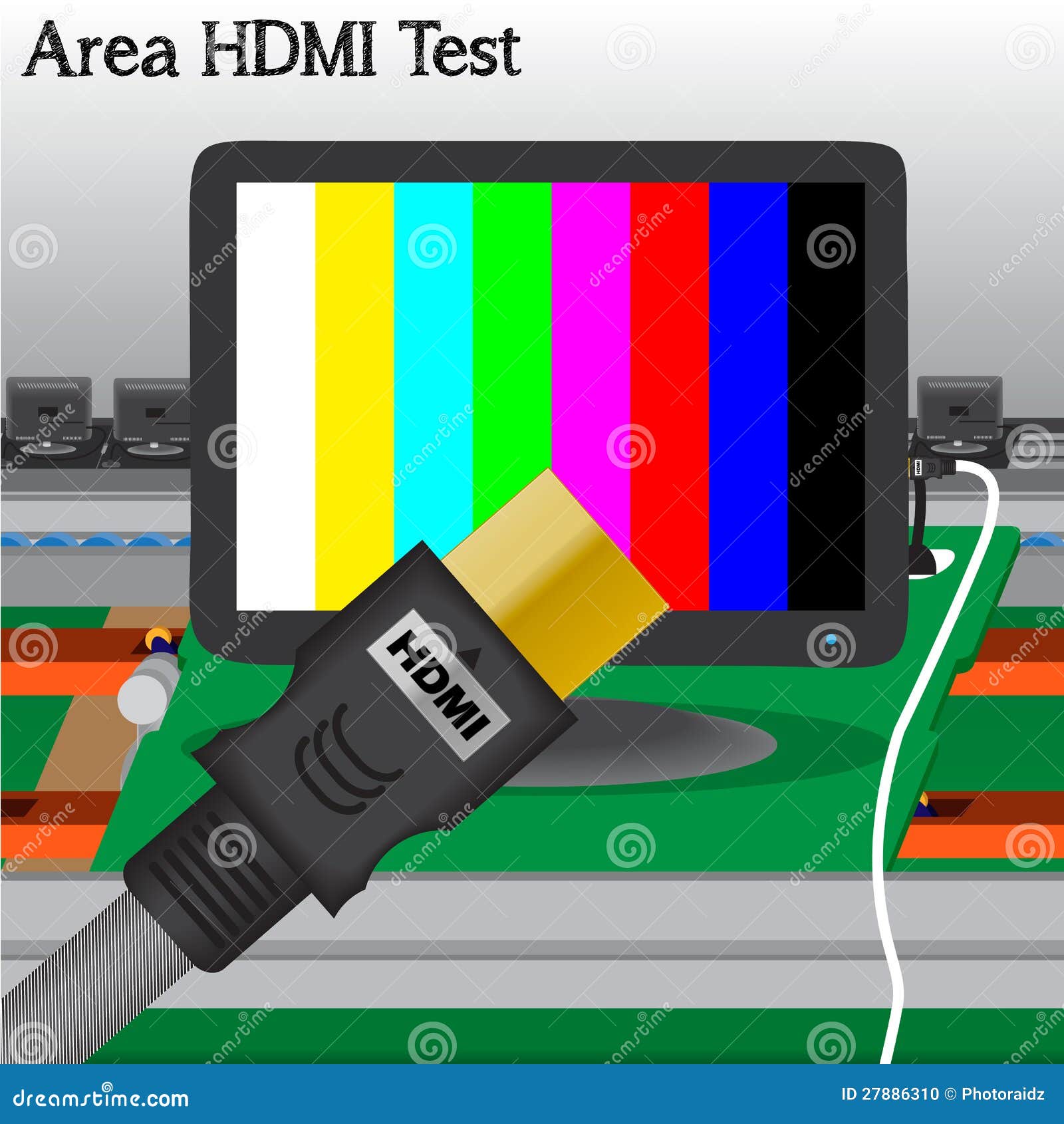 HDMI signal Test stock illustration. Illustration of production - 27886310