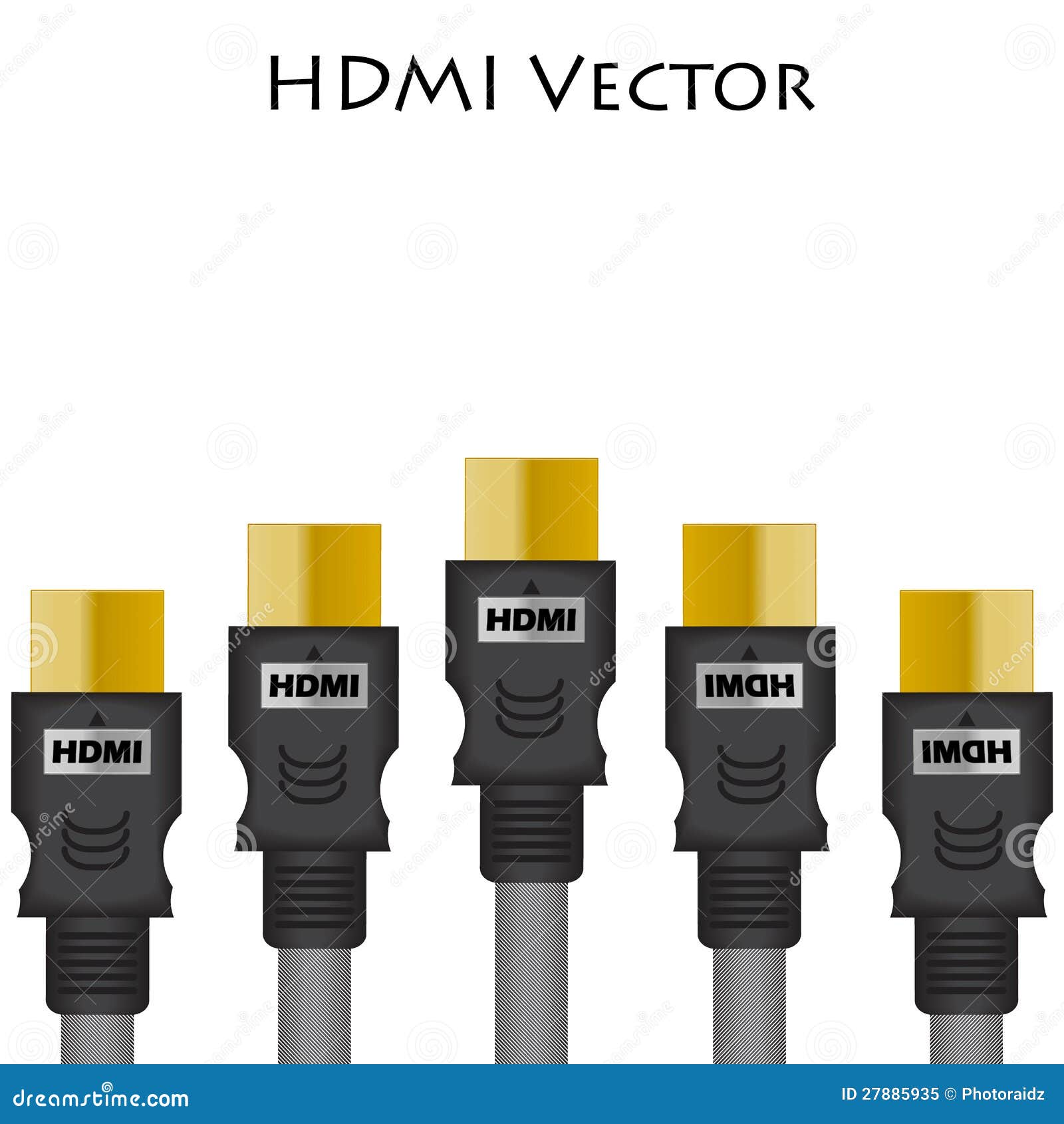 HDMI Size of Vector stock illustration. Illustration of cartoon - 27885935