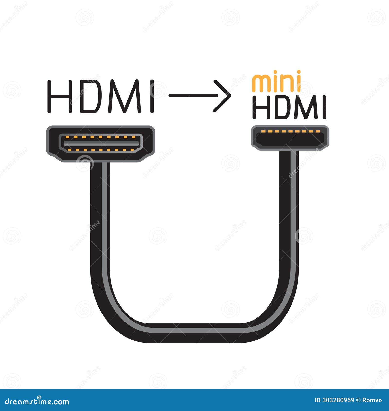 Hdmi Data Cables Royalty-Free Cartoon | CartoonDealer.com #314892833