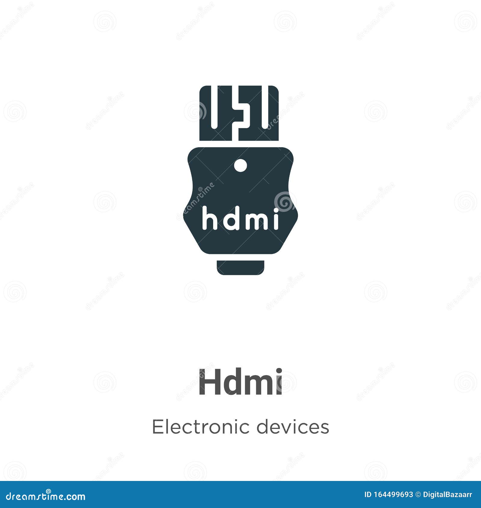 Hdmi Vector Icon on White Background. Flat Vector Hdmi Icon Symbol Sign ...