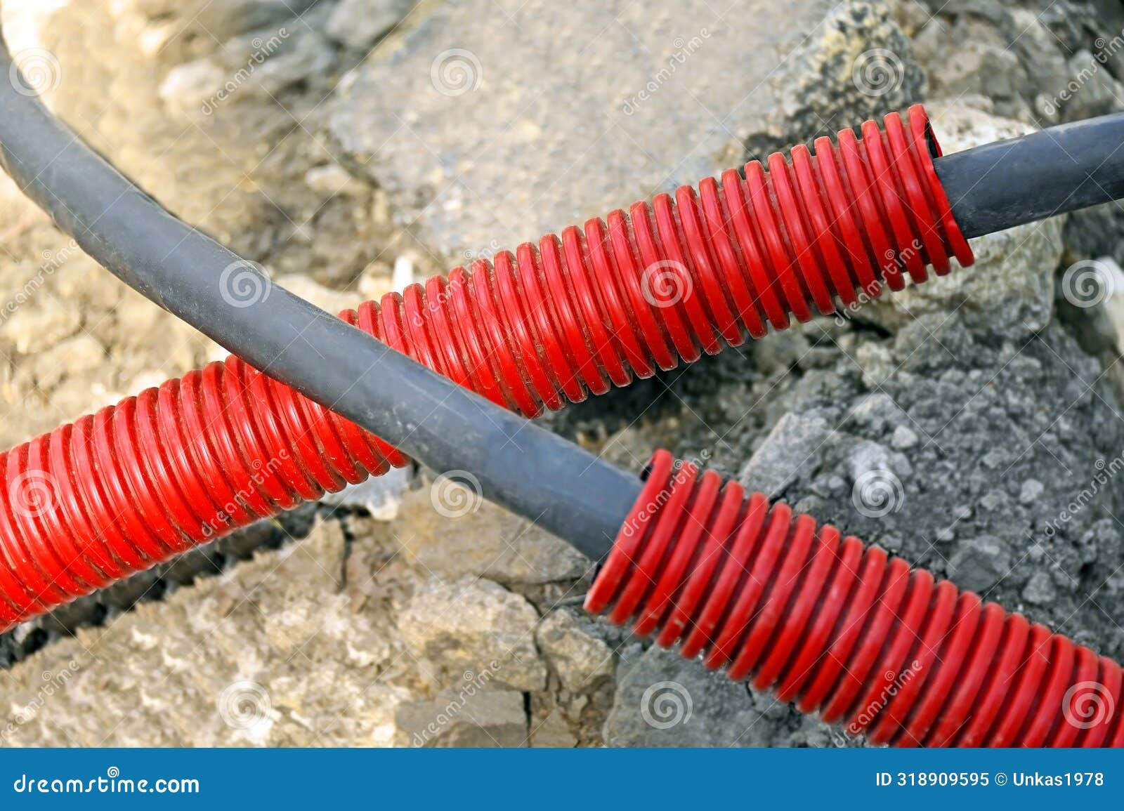 HDPE Corrugated Pipe Isolated On White Background. Protection ...