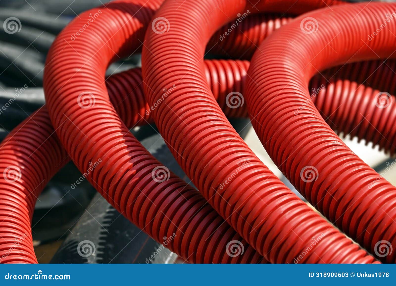 HDPE Corrugated Pipe Isolated On White Background. Protection ...