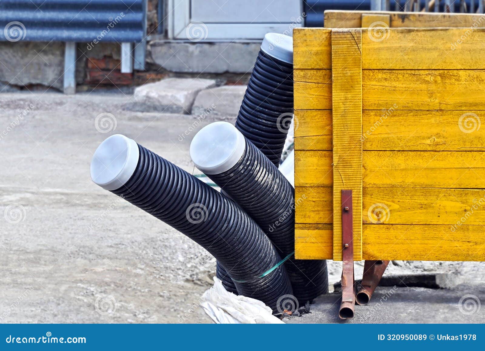 HDPE Corrugated Pipe Isolated On White Background. Protection ...