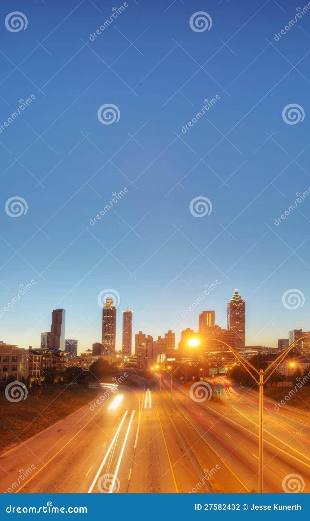 HDR of Atlanta stock photo. Image of night, atlanta, georgia - 27582432