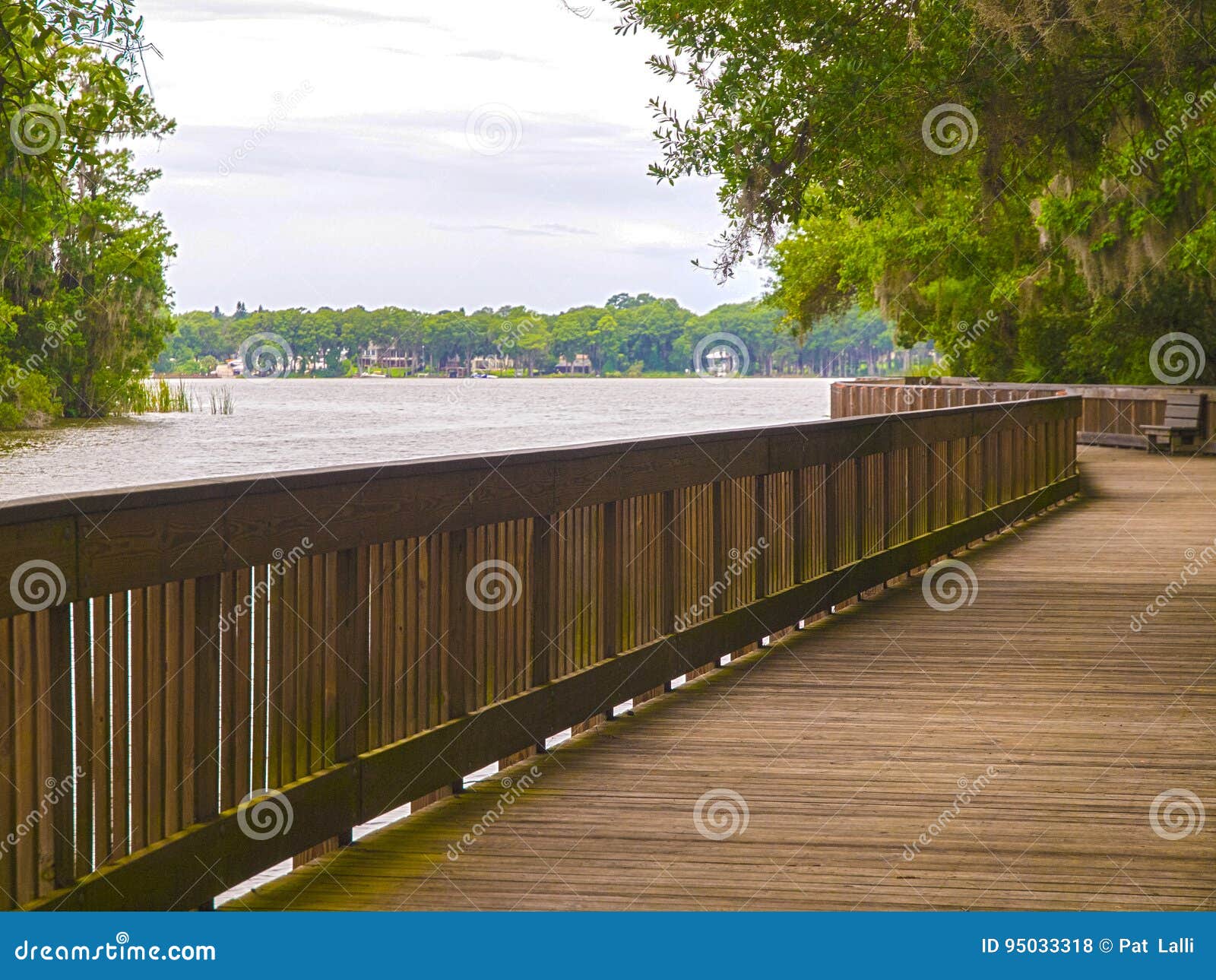 HDR Boardwalk Overlooking a Lake Stock Photo - Image of dock, nature ...