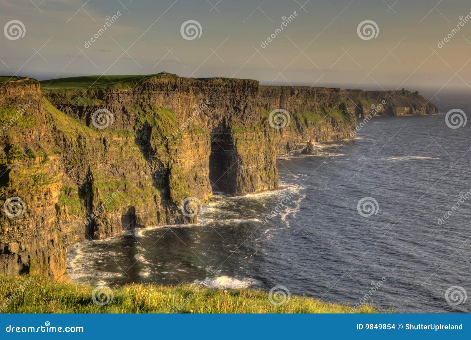 Hdr of the cliffs stock photo. Image of moher, grass, family - 9849854