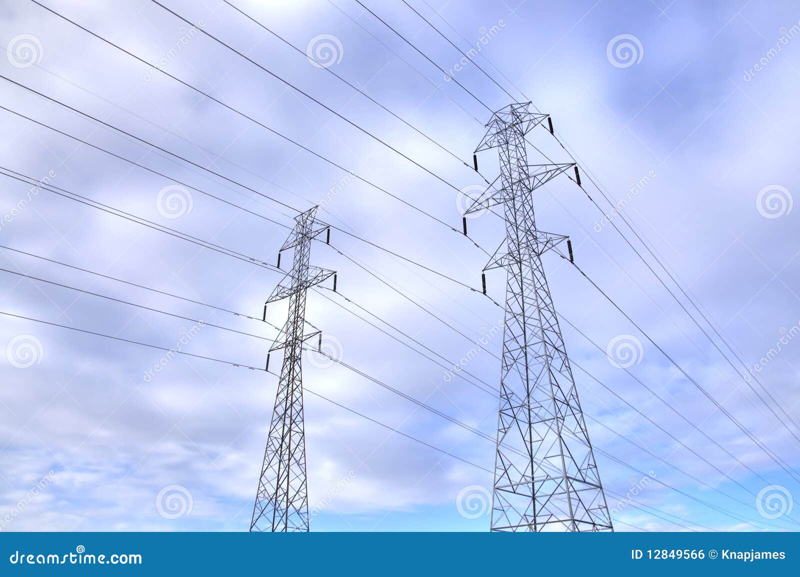 HDR Electrical Towers stock photo. Image of distribution - 12849566