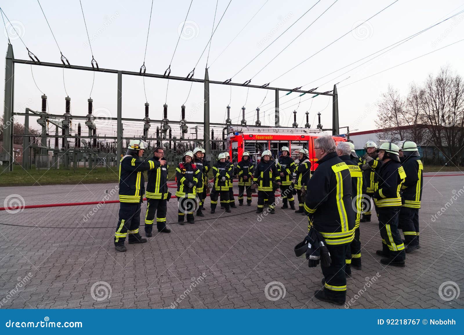 HDR - Firefighter Team Lined Up at the Briefing Editorial Photography ...