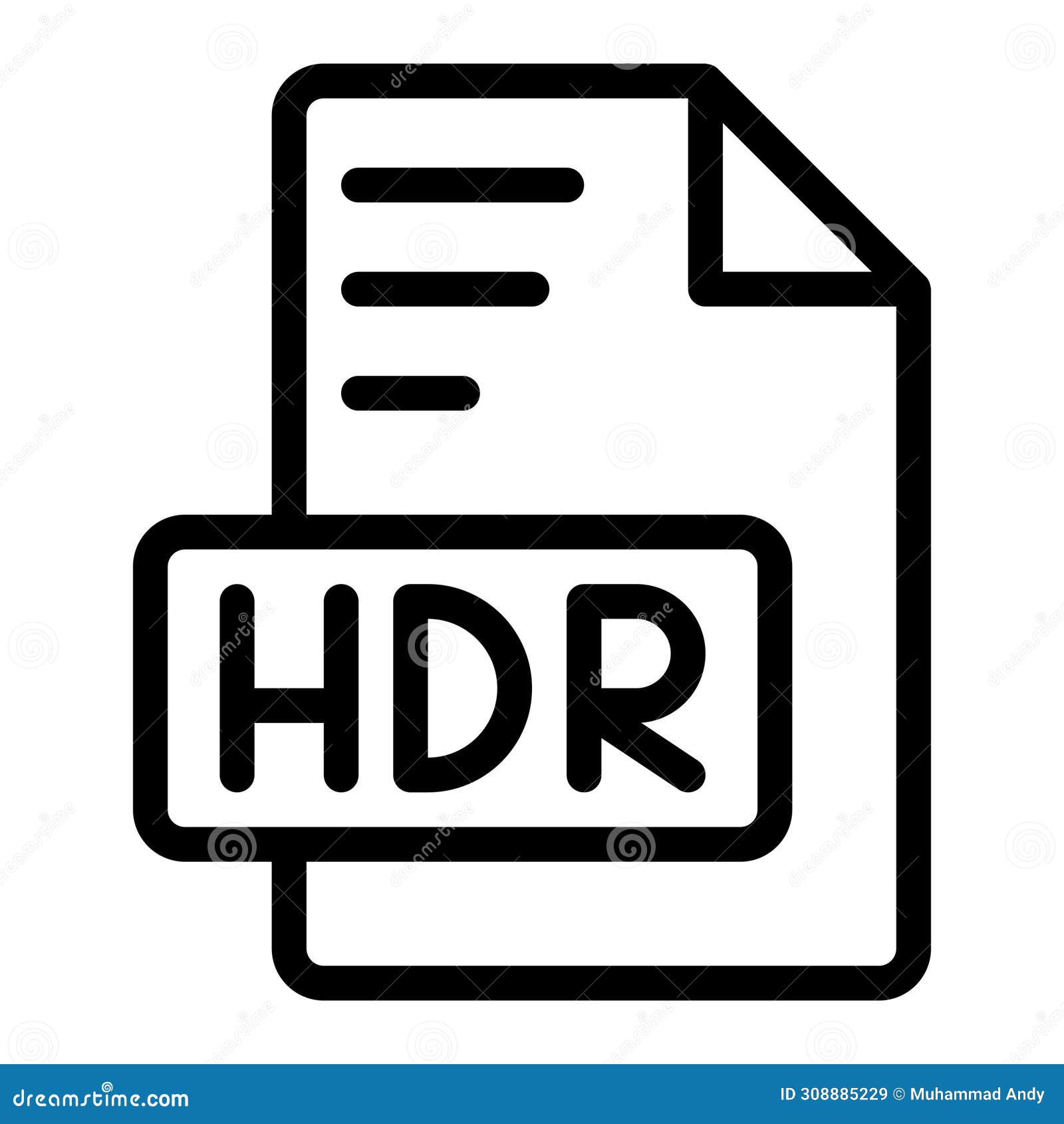 Hdr Icon Outline Style Design Image File. Image Extension Format File ...