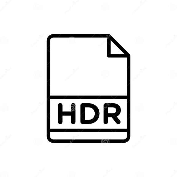 HDR Image File Extension Icon Stock Illustration - Illustration of line ...