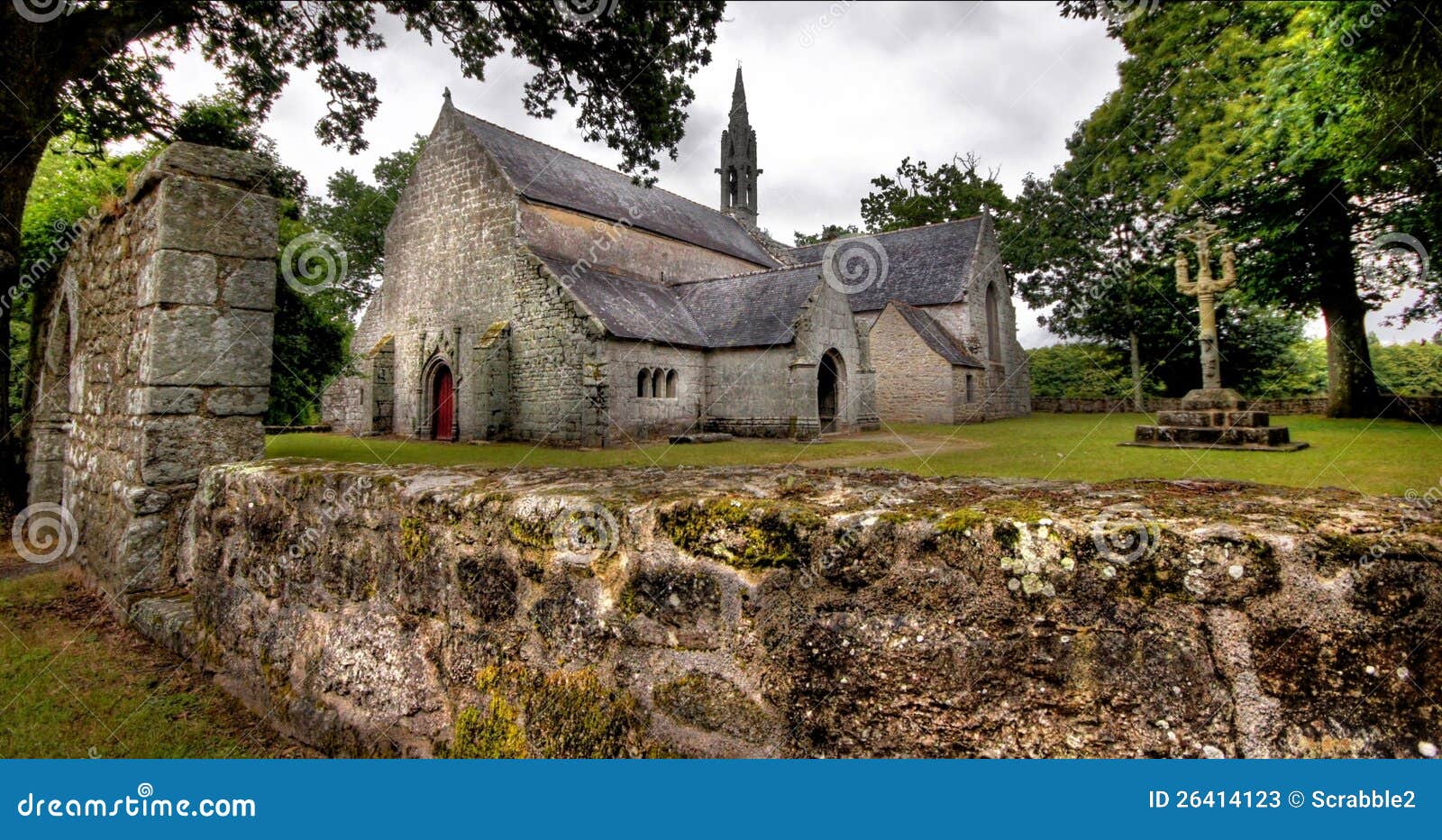 HDR Image of a Old Chapel on the Countryside in Fr Stock Image - Image ...