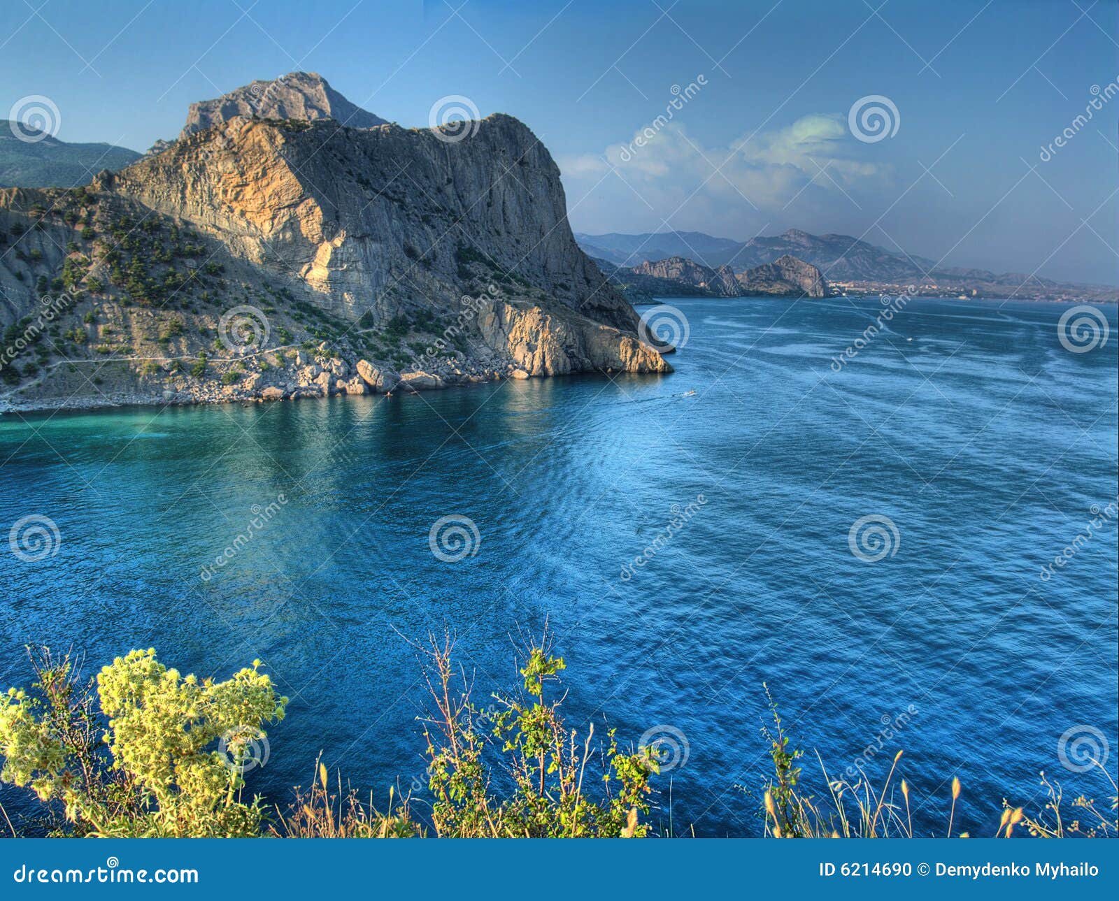 Hdr Image of Sea Landscape with Clouds and Bay Stock Photo - Image of ...
