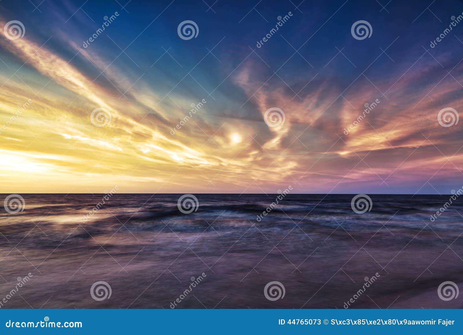 HDR Image of Sunset Over the Sea Stock Image - Image of color, dusk ...