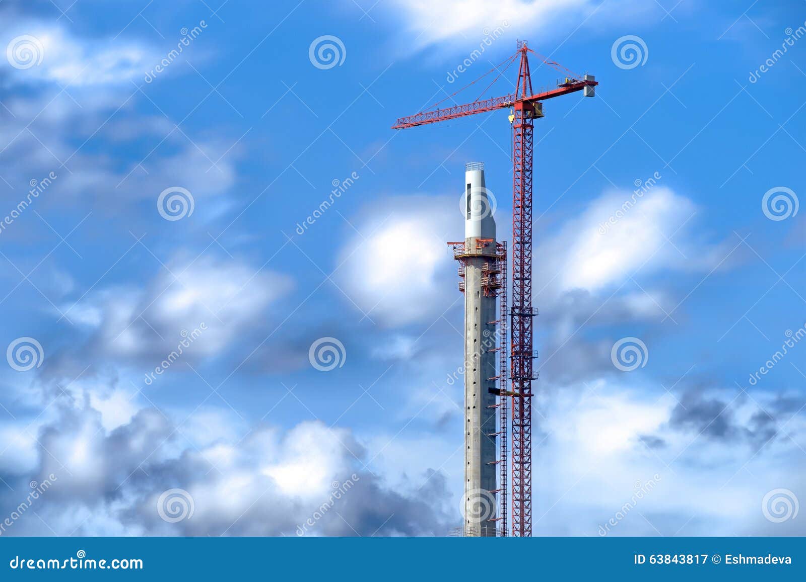 HDR Landscape with Tall Crane Stock Image - Image of commercial, site ...
