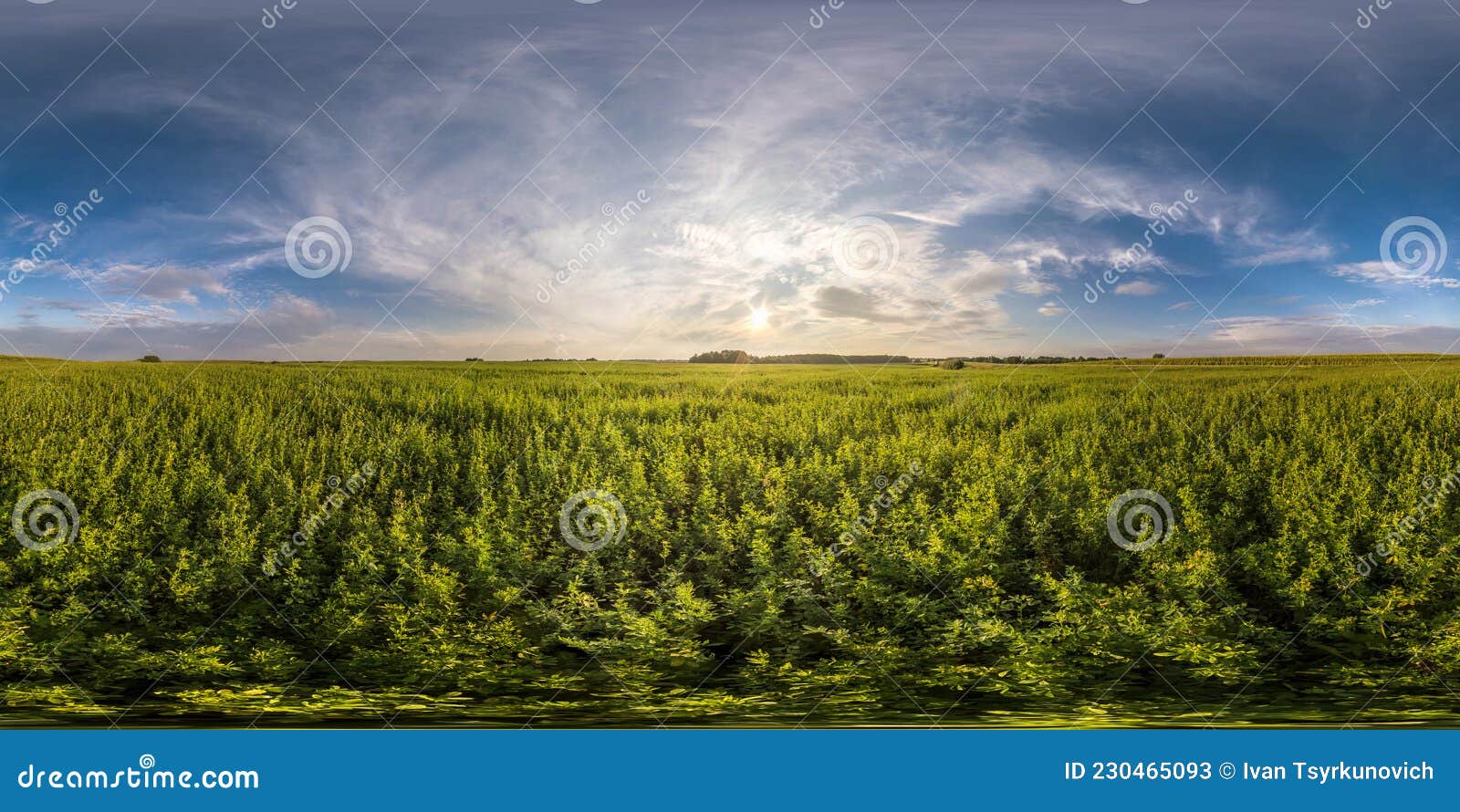 360 Hdr Panorama among Farming Fields with Awesome Sunset Clouds Full ...