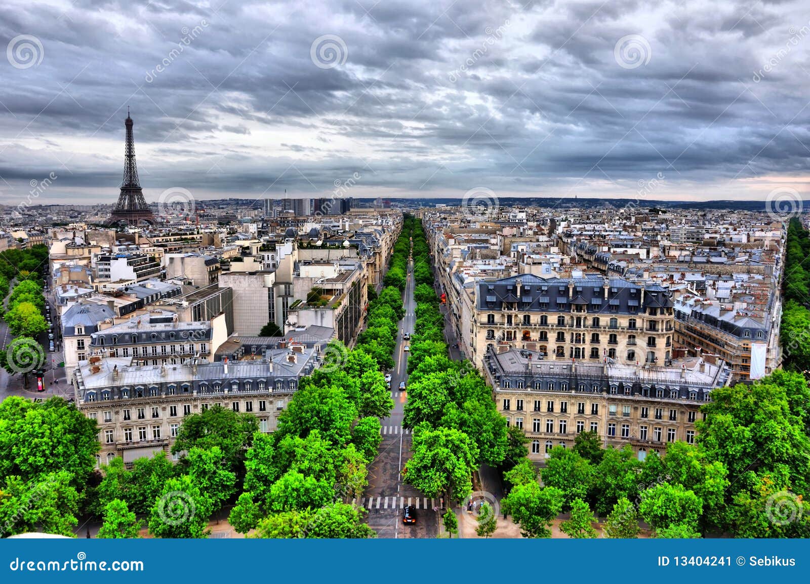 HDR Paris stock image. Image of boulevard, famous, panoramic - 13404241
