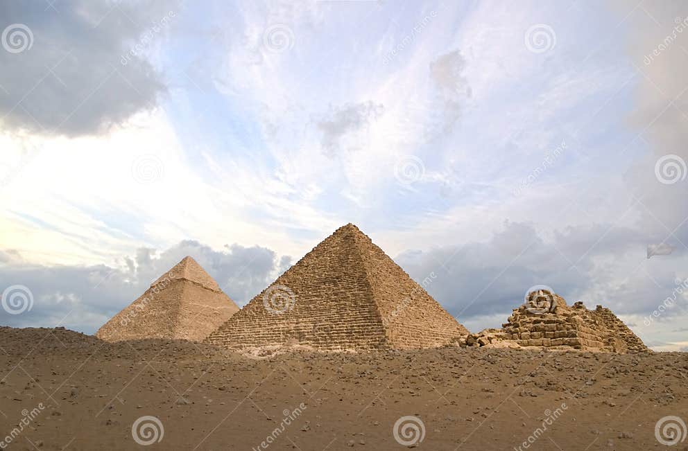 HDR pyramids stock photo. Image of egypt, history, geometry - 1455872