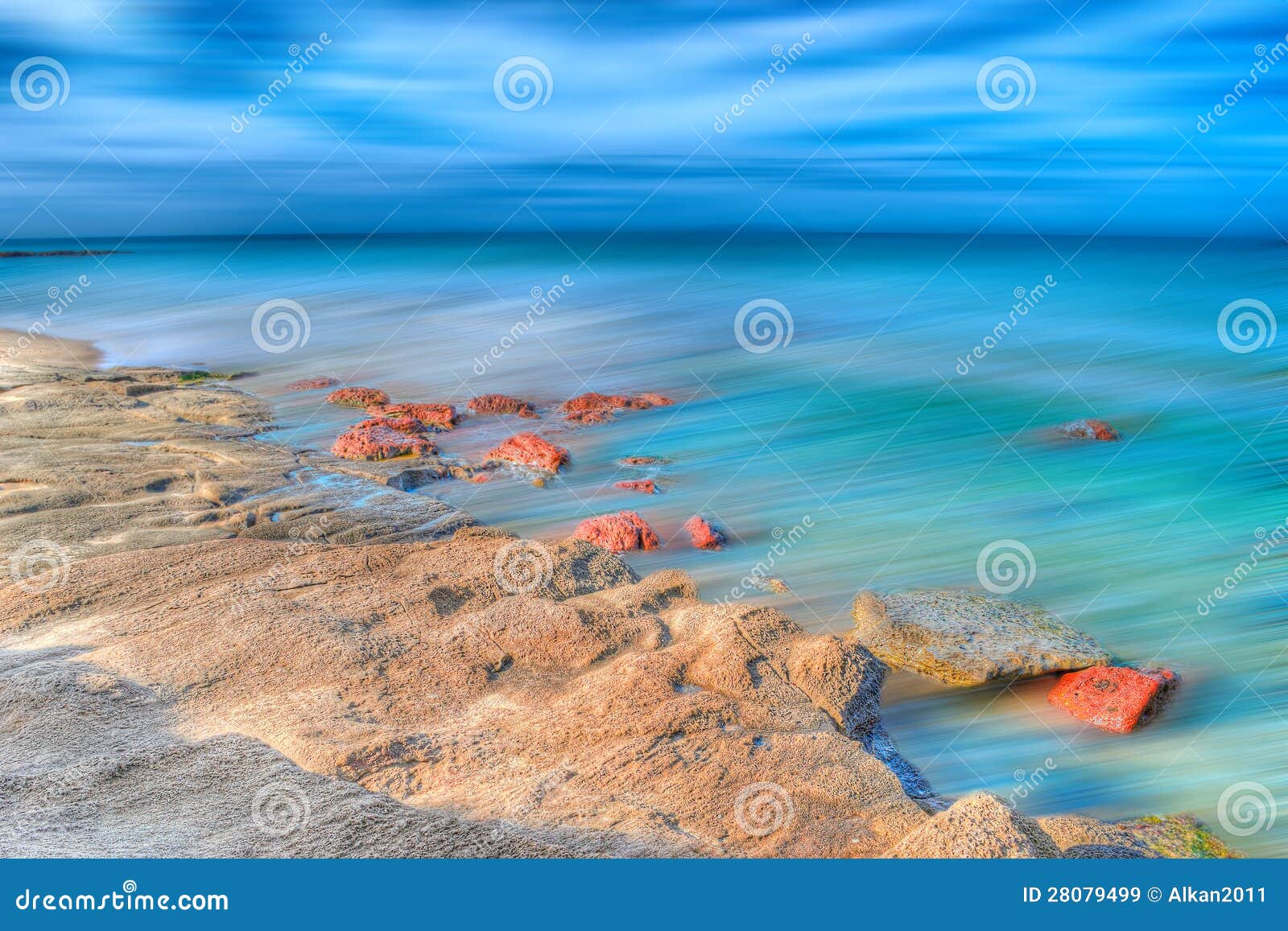 Hdr Seashore with Motion Blur Stock Image - Image of motion, foreshore ...