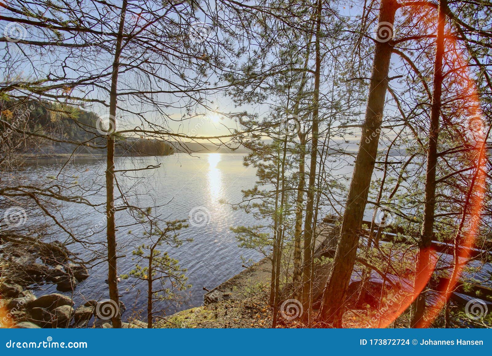 HDR Shot of Sunlight Over Angerman River at Lunde in Sweden Stock Photo ...