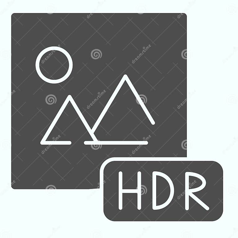 HDR Solid Icon. Picture with HDR Vector Illustration Isolated on White ...