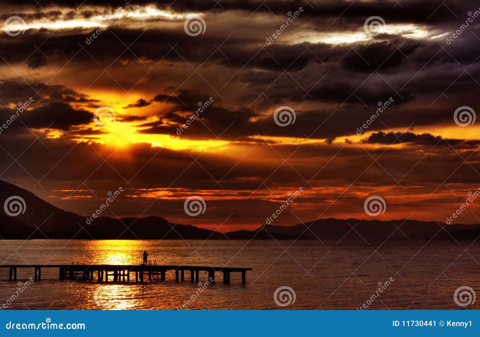 Hdr Sunset with Dramatic Clouds Stock Image - Image of horizon, orange ...