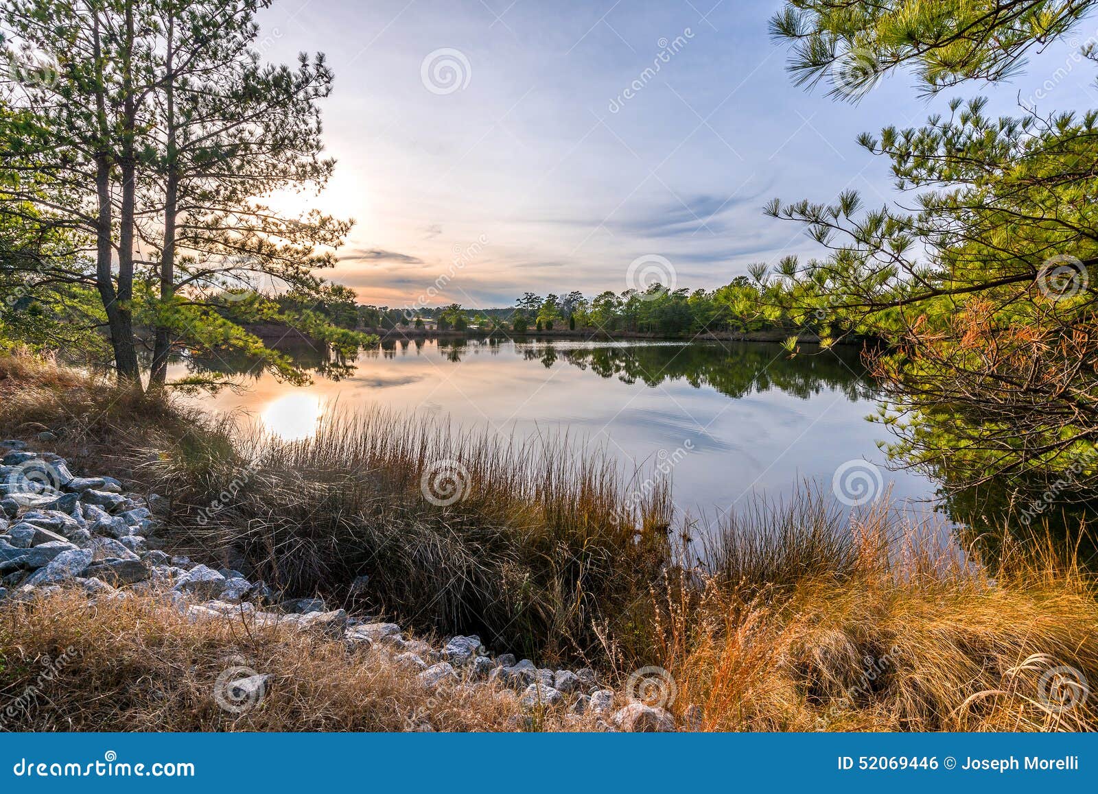 HDR Sunset on Lake stock photo. Image of dawn, wallpaper - 52069446