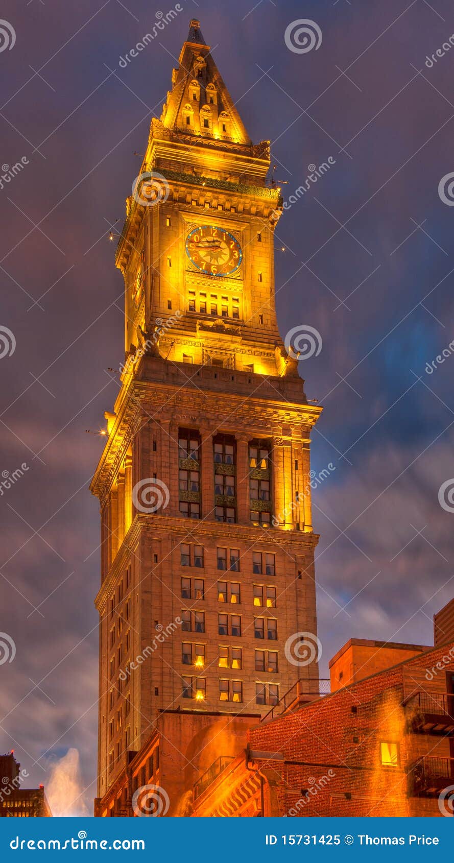 HDR Version of the Boston Customs Stock Image - Image of urban, clouds ...