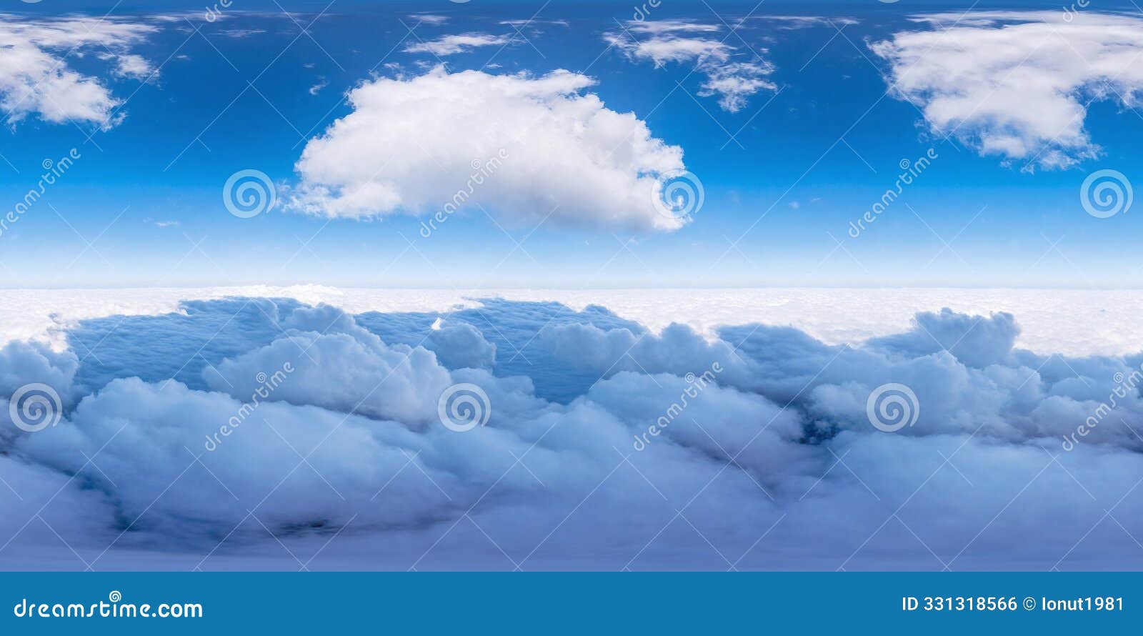 HDRI into the Clouds Equirectangular Panorama 22 Stock Illustration ...