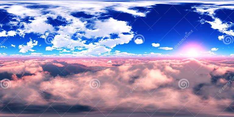 HDRI, Environment Map , Clouds, among the Clouds Stock Illustration ...