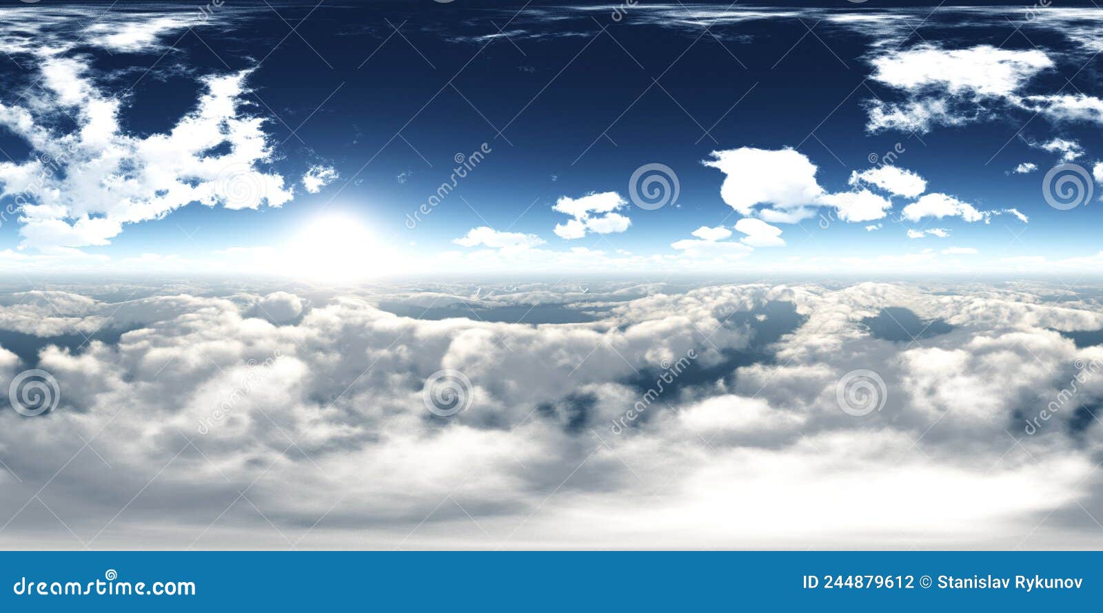 HDRI, Environment Map , Clouds, among the Clouds Stock Illustration ...