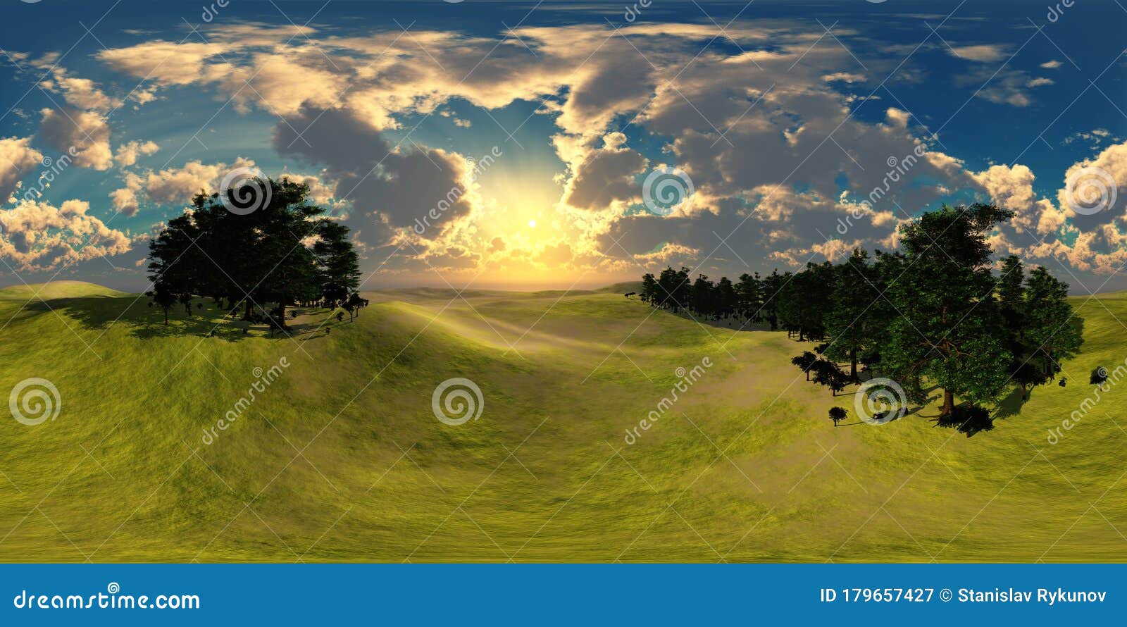 Panorama of the Landscape. HDRI Stock Image - Image of equidistant ...