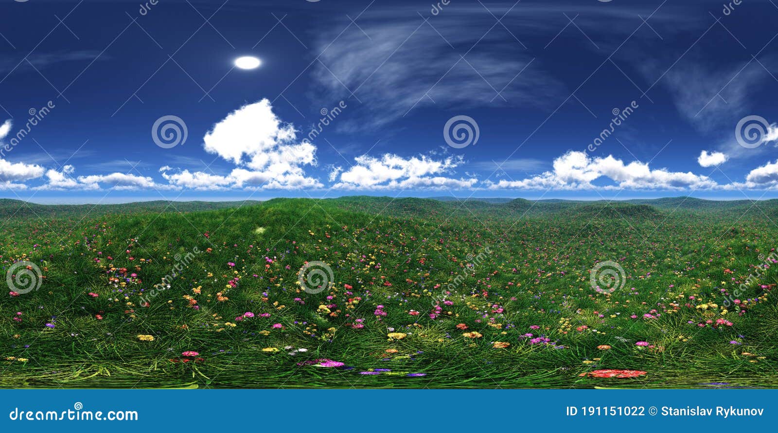 Panorama of the Landscape. HDRI Stock Illustration - Illustration of ...