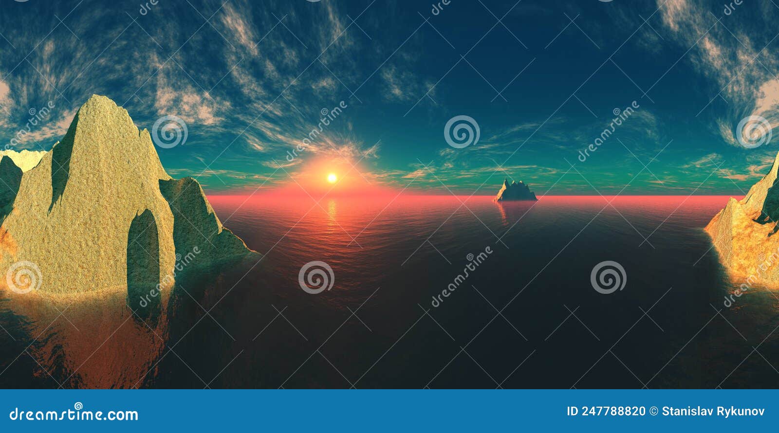 HDRI, Environment Map , Sea Panorama, Stock Illustration - Illustration ...
