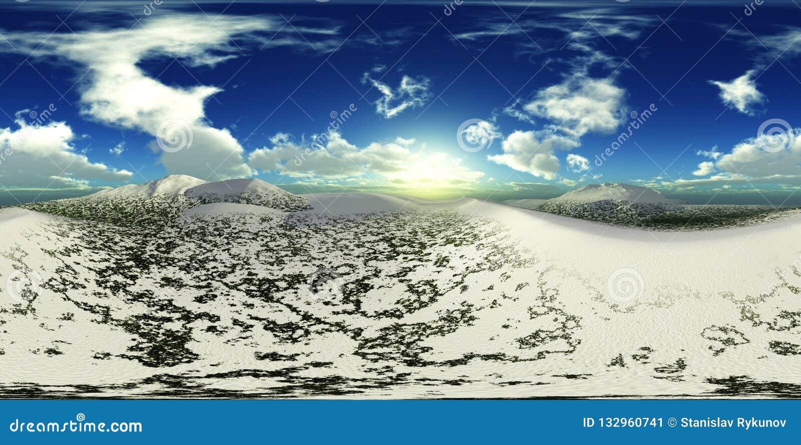 HDRI, Environment Map , Winter Ocean Landscape Stock Image - Image of ...