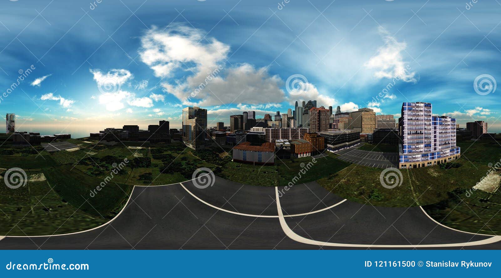 HDRI Equidistant Projection Landscape Stock Photo - Image of sunset ...