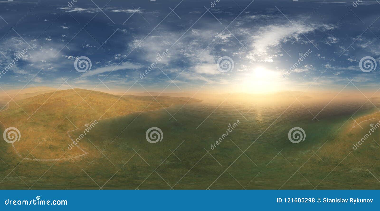 HDRI Equidistant Projection Landscape Stock Photo - Image of view ...