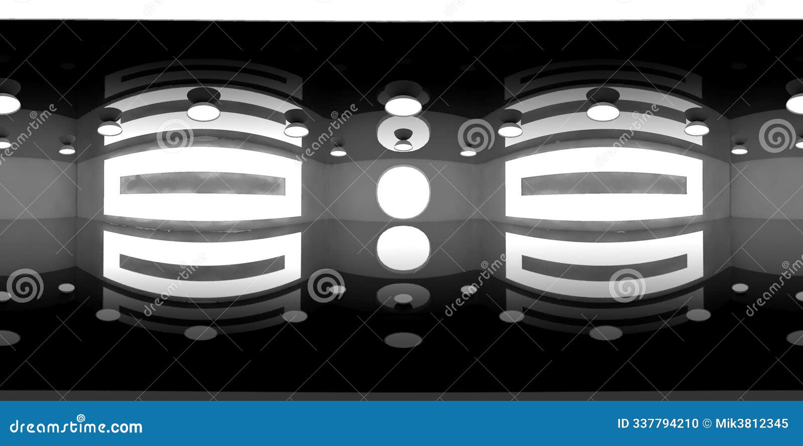 HDRI Futuristic Spaceship Corridor, Sleek and Illuminated Stock ...