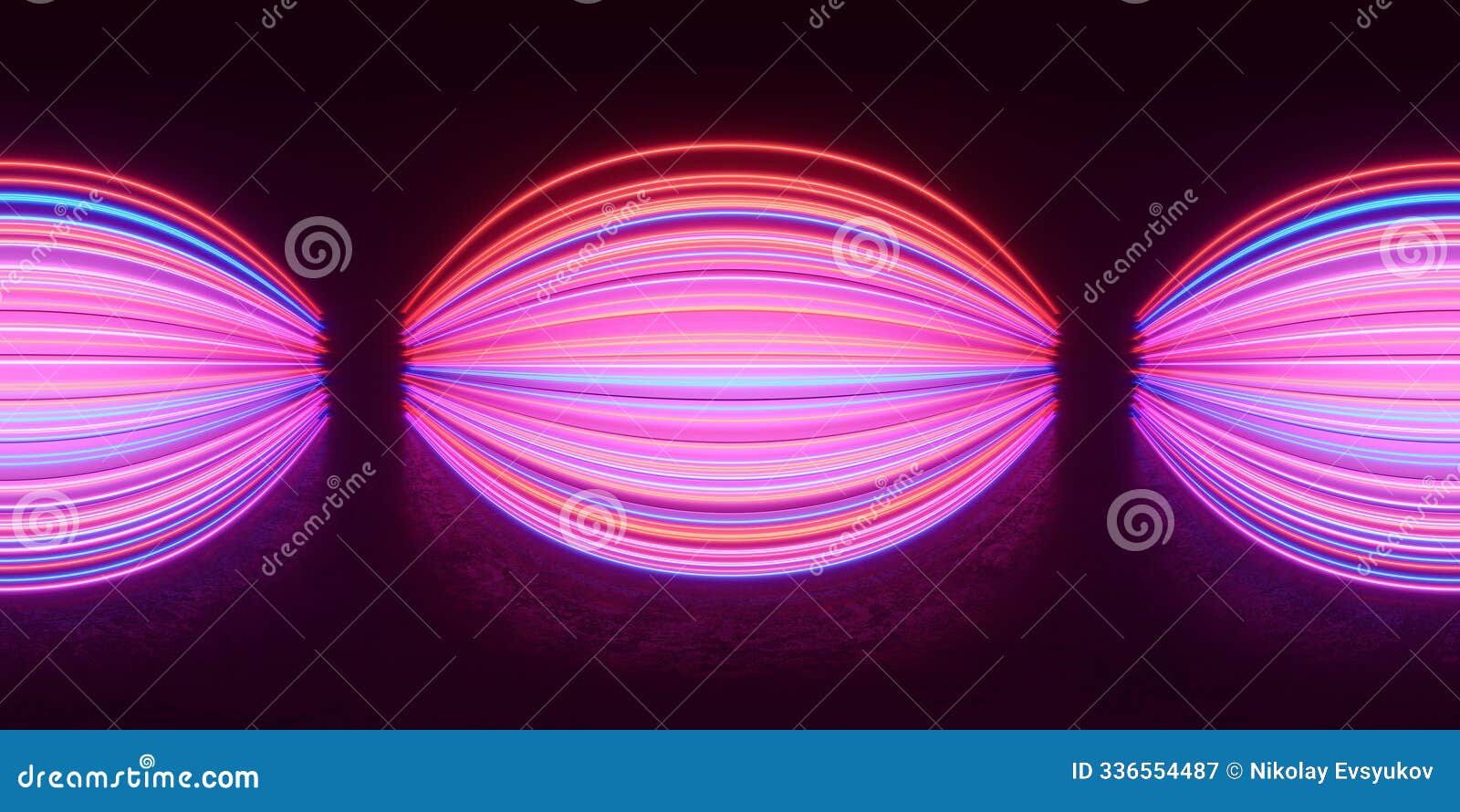 HDRI. Glowing Neon Lines. Full Spherical Panorama 360 Degrees. 3D ...