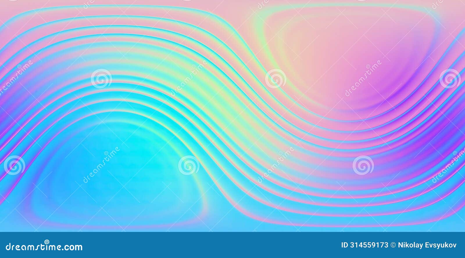 HDRI. Gradient Waves, Iridescent Chrome Wavy Surface. Full Spherical ...