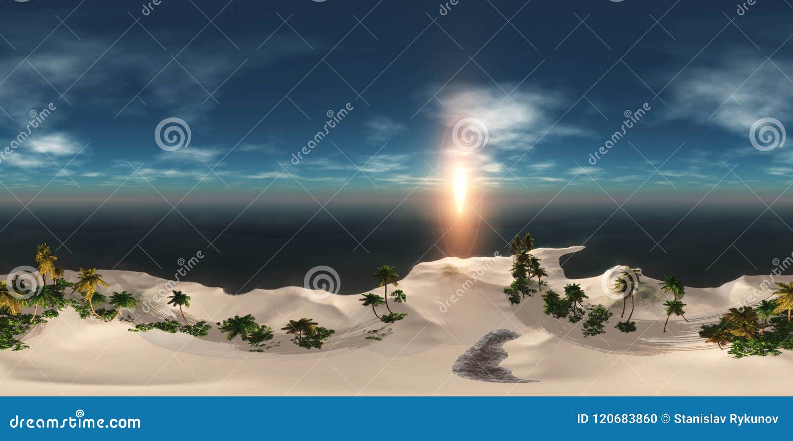 HDRI Map. Spherical Panorama. Tropical Island. Stock Illustration ...