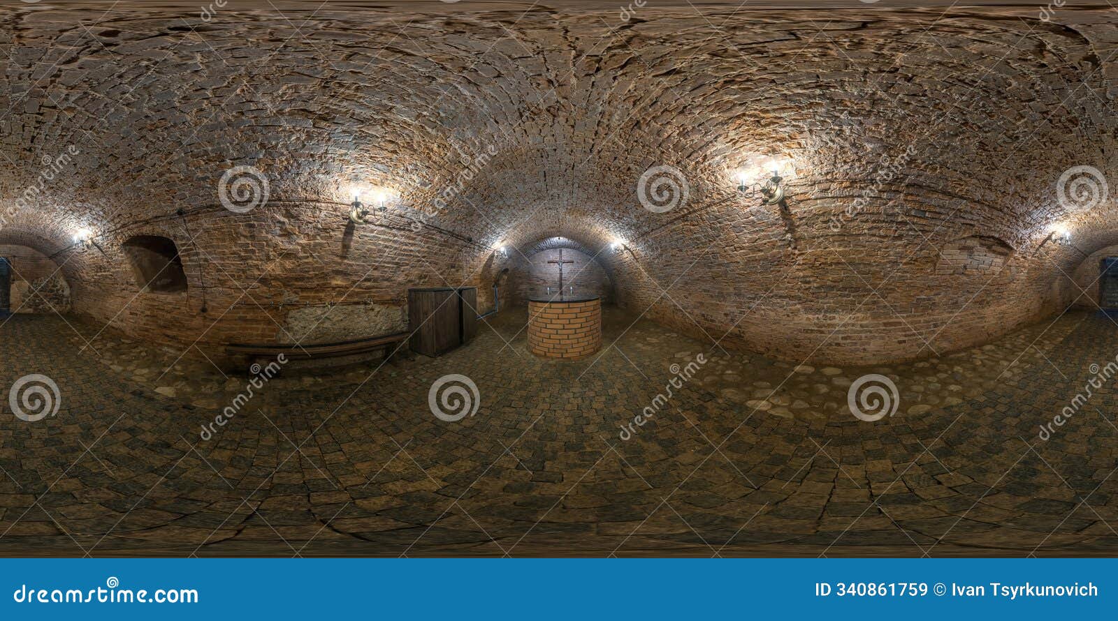 Hdri 360 Panorama in Basement of Ancient Catacombs of Castle in ...